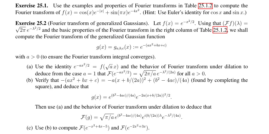 Solved TABLE 25.1.2. ﻿Summary of Fourier transform | Chegg.com