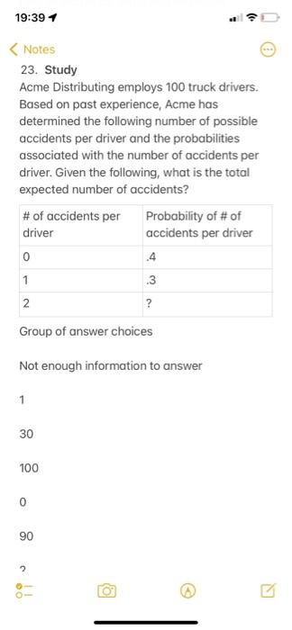 Solved 23. Study Acme Distributing employs 100 truck | Chegg.com