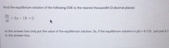 Solved Find the equilibrium solution of the following ODE to | Chegg.com