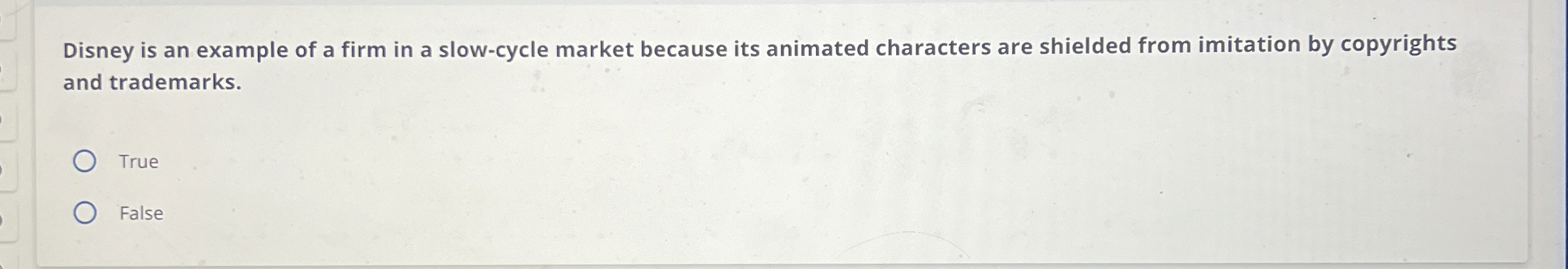 High Quality SOLUTION Disney is an example of a firm in a slow-cycle ...