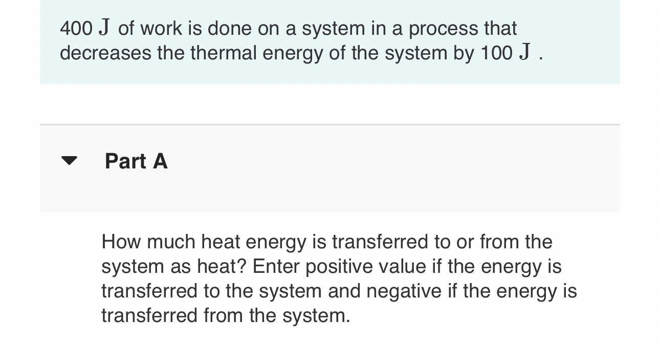 Solved 400 ﻿J of work is done on a system in a process that | Chegg.com