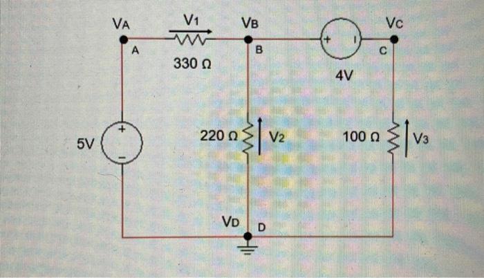 Solved 3) Using branch current analysis looking into Node | Chegg.com