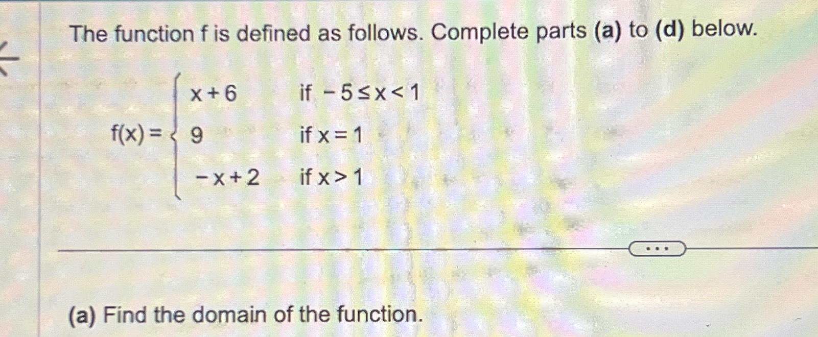 Solved The function f ﻿is defined as follows. Complete parts | Chegg.com