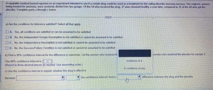 Solved A reputable modical joumal reported on an experiment | Chegg.com