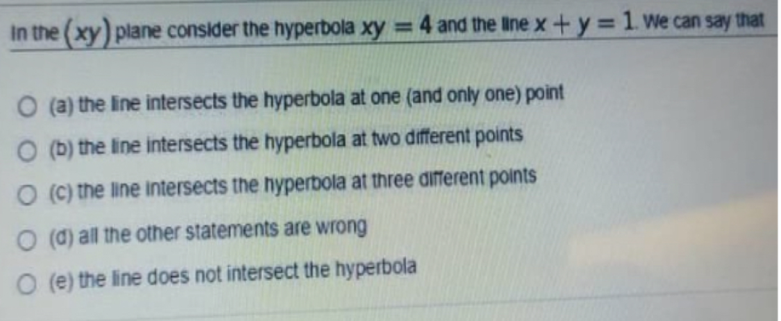 Solved In the ( xy ﻿plane consider the hyperbola xy=4 ﻿and | Chegg.com