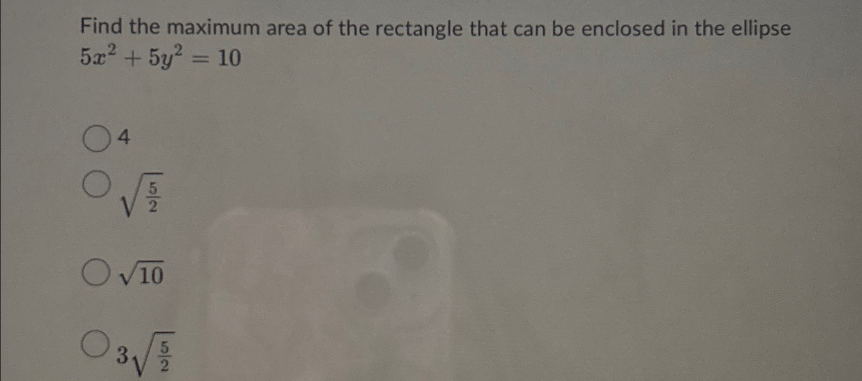 Solved Find the maximum area of the rectangle that can be | Chegg.com
