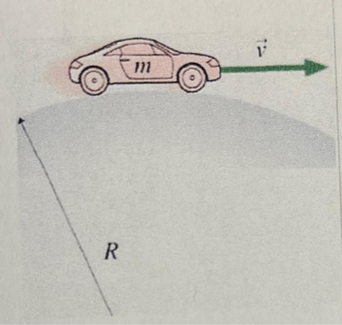 Solved 1. A car of mass m is driving over a hill in the | Chegg.com
