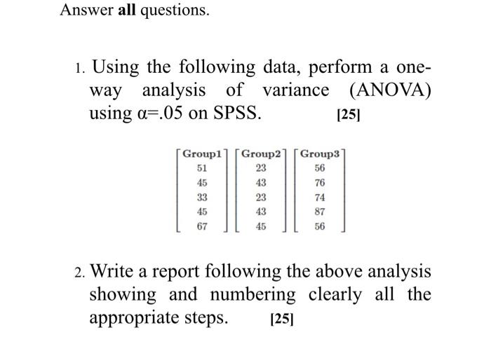 Solved Answer all questions. 1. Using the following data, | Chegg.com Solved Answer all questions. 1. Using the following data, | Chegg.com