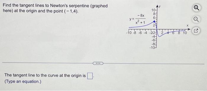 Solved Find the tangent lines to Newton's serpentine | Chegg.com
