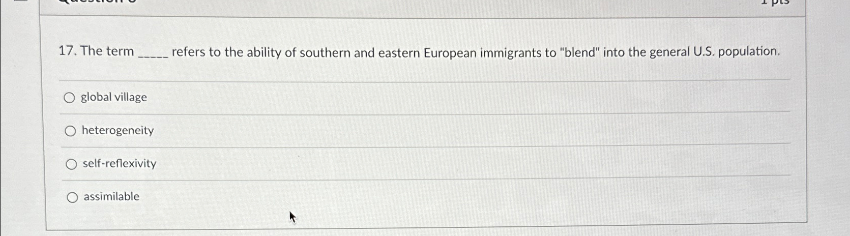 Solved The term refers to the ability of southern and | Chegg.com