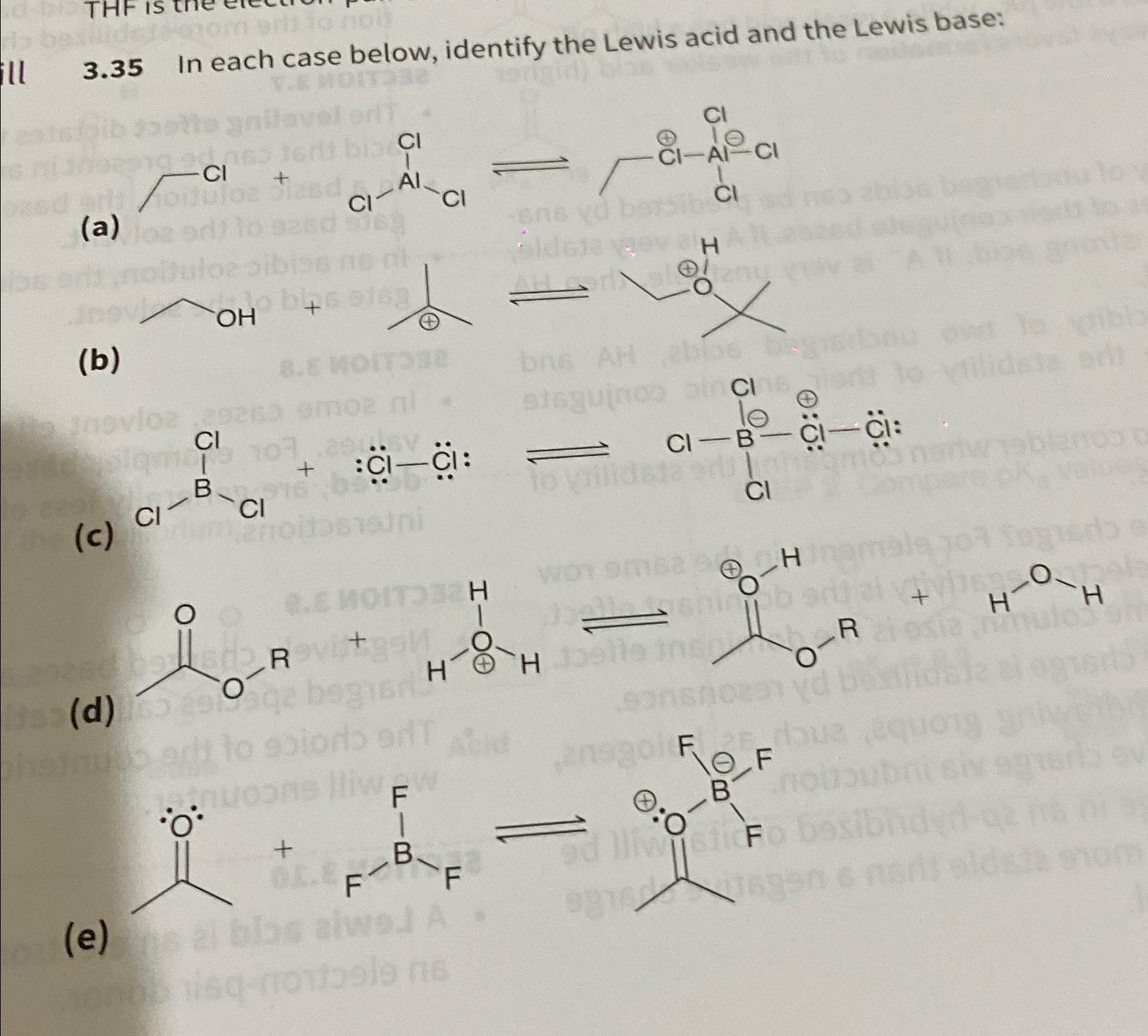 Solved 3.35 ﻿In each case below, identify the Lewis acid and | Chegg.com