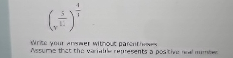 Solved (511)43Write your answer without parentheses.Assume | Chegg.com