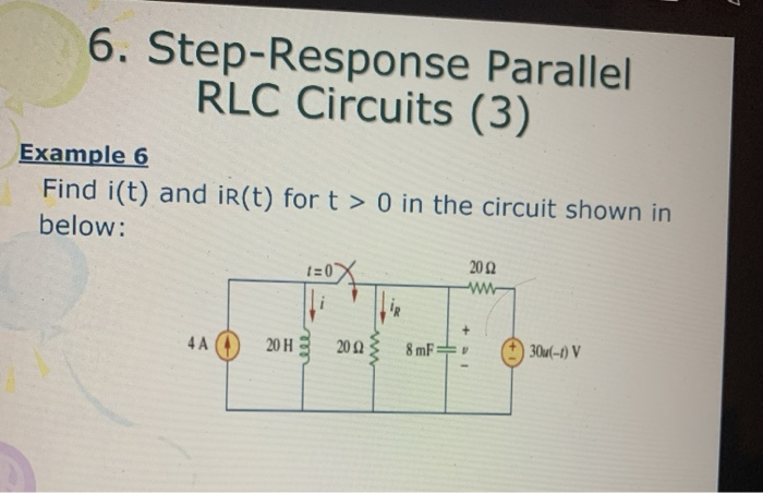5. Step-Response Series RLC Circuits (3) Example 5 | Chegg.com