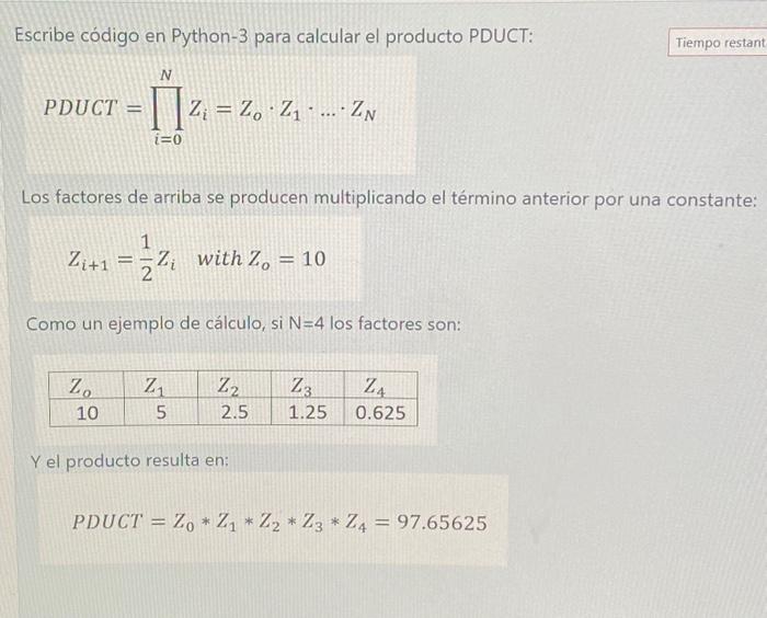 Como un ejemplo de cálculo, si N=4 los factores son: | Chegg.com