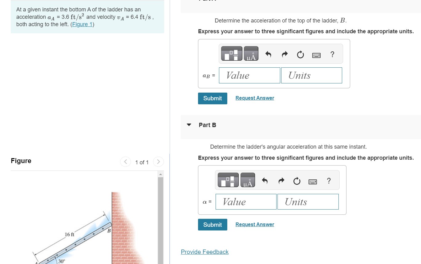 Solved At a given instant the bottom A ﻿of the ladder has | Chegg.com