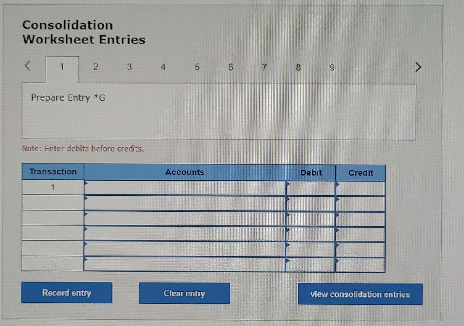 (ifis) Consolidation Worksheet Entries Consolidation | Chegg.com