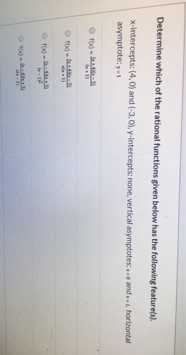 Solved Determine Which Of The Rational Functions Given Below