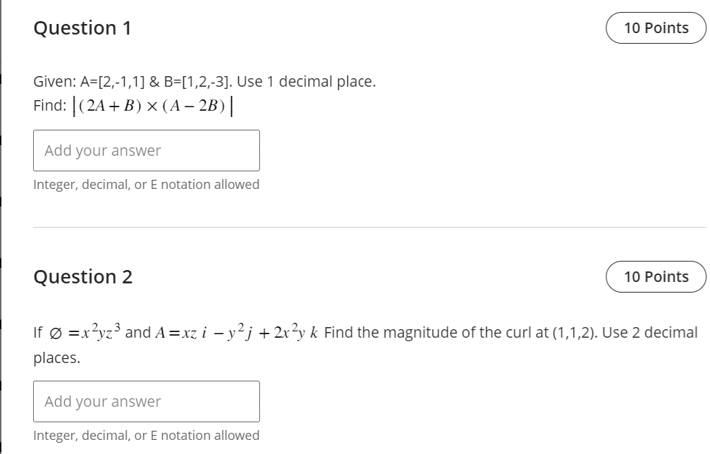 Solved Given: A=[2,−1,1] \& B=[1,2,−3]. Use 1 decimal place. | Chegg.com