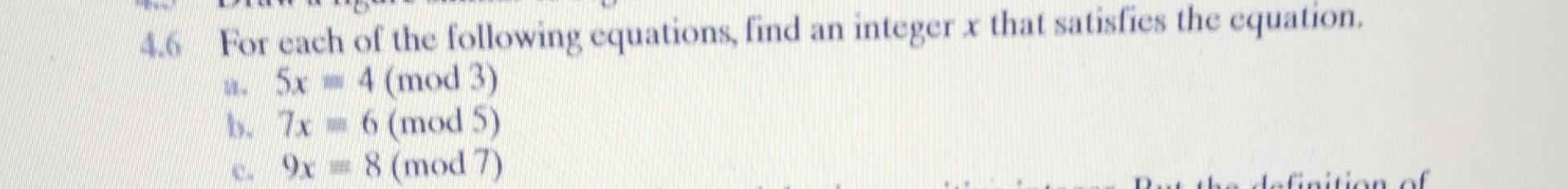 Solved 4.6 For each of the following equations, find an | Chegg.com
