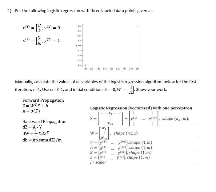 Solved For the following logistic regression with three | Chegg.com