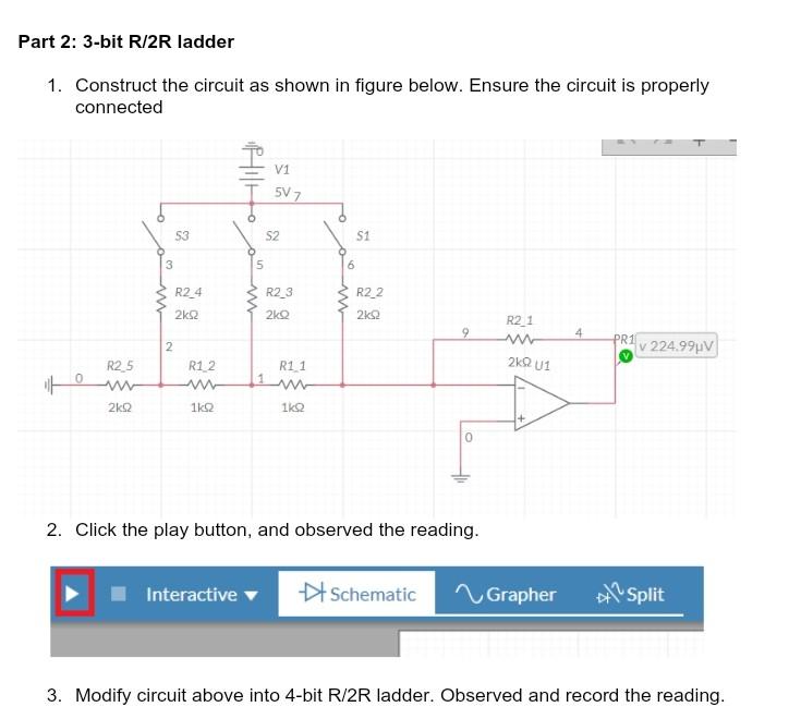 Solved Title: DAC simulation by using binary weighted | Chegg.com