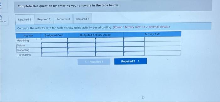 Solved Ces Exercise 17 17 Algo Using Activity Based 
