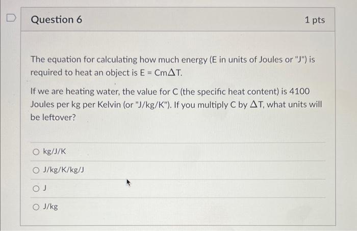 Solved The equation for calculating how much energy (E in | Chegg.com