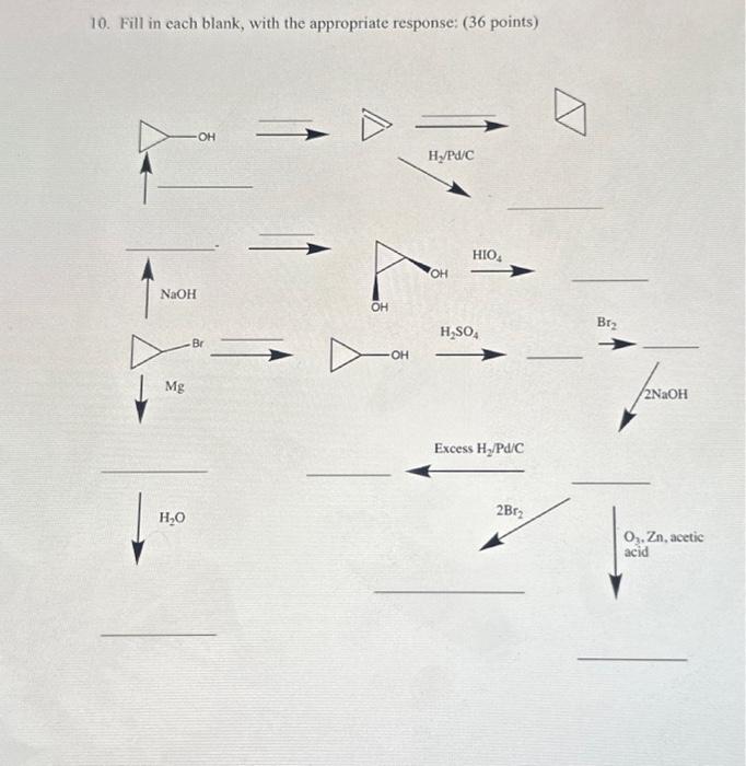 10. Fill in each blank, with the appropriate | Chegg.com
