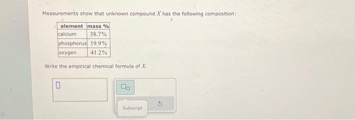Solved Measurements show that unknown compound X has the | Chegg.com