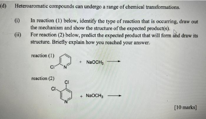 Solved Heteroaromatic compounds can undergo a range of | Chegg.com