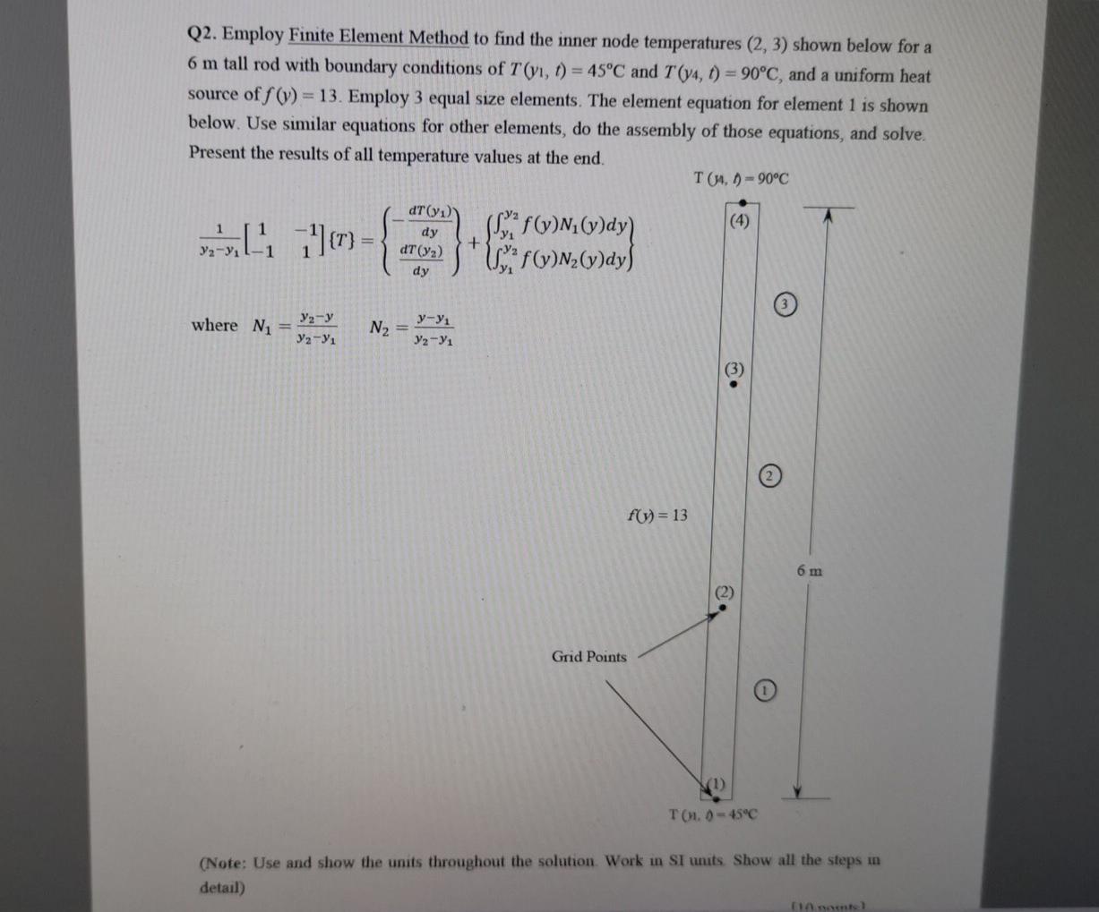 Solved Q2. Employ Finite Element Method to find the inner | Chegg.com