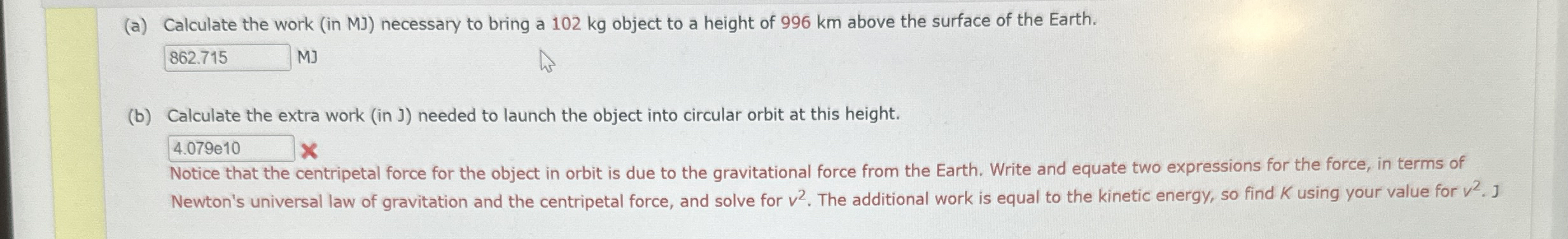 Solved (a) ﻿Calculate the work (in MJ) ﻿necessary to bring a | Chegg.com