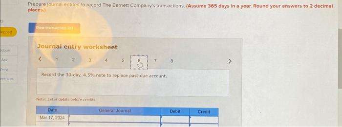 Following are transactions of The Barnett Company: | Chegg.com