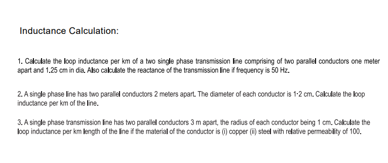 Solved Inductance Calculation:Calculate the loop inductance | Chegg.com