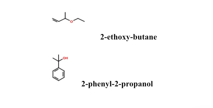 Solved 2-ethoxy-butane OH 2-phenyl-2-propanol "H NMR | Chegg.com