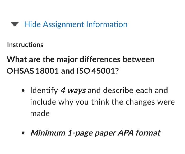 Solved Hide Assignment Information Instructions What are the | Chegg.com