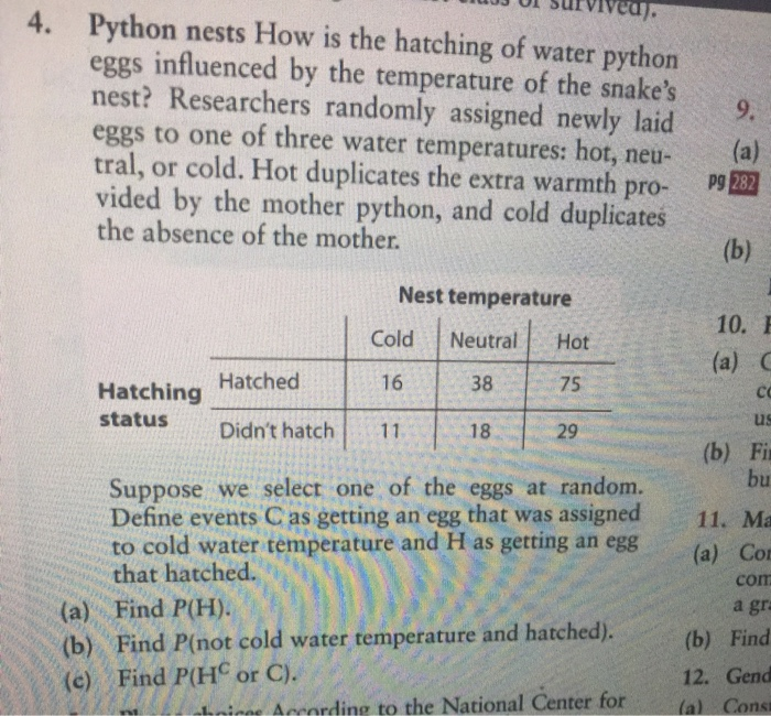 Solved 4 Python Nests How Is The Hatching Of Water Python 