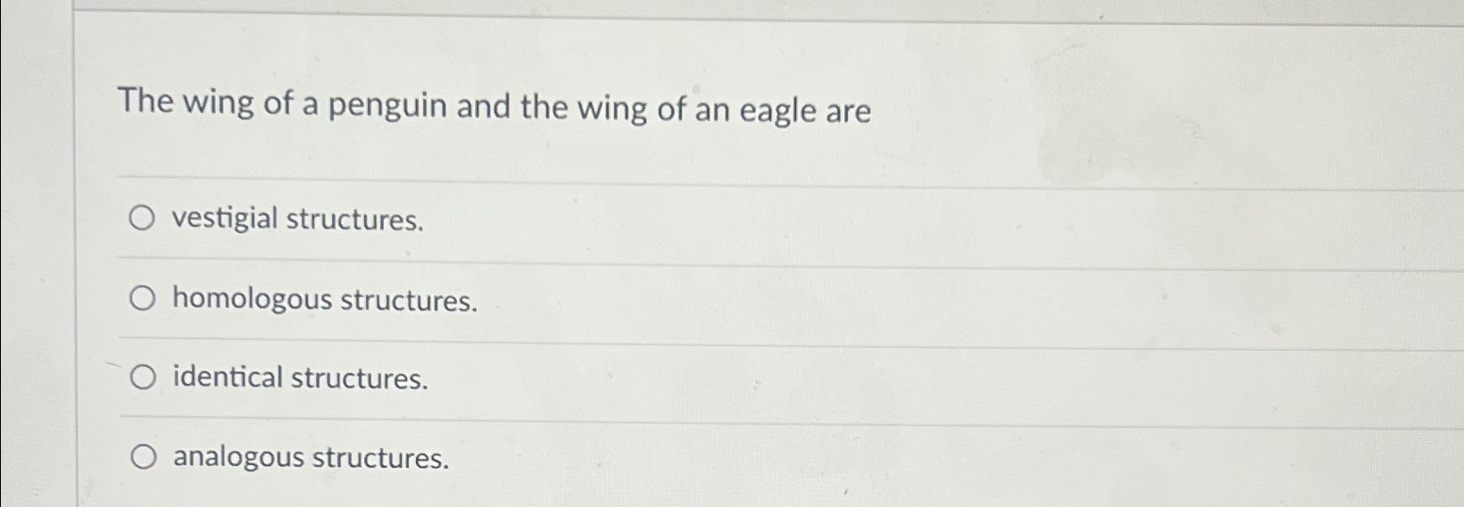 Solved The wing of a penguin and the wing of an eagle | Chegg.com