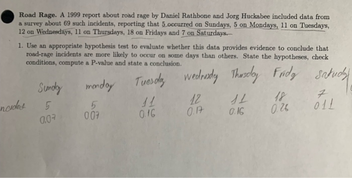 Solved Road Rage. A 1999 report about road rage by Daniel | Chegg.com