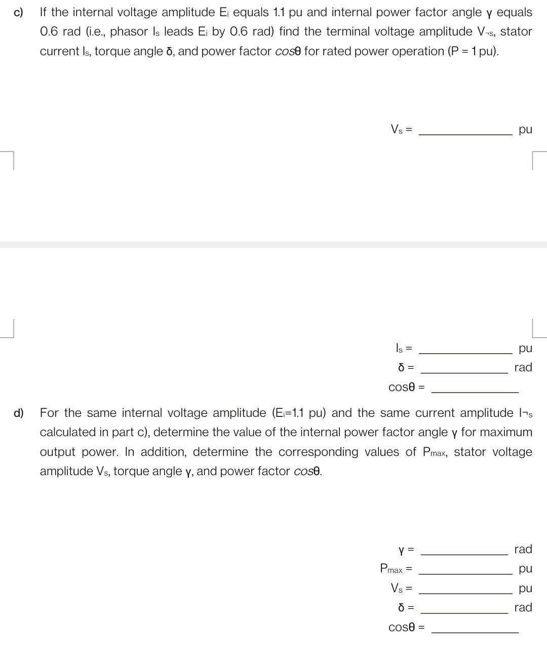 Solved 2. Line Frequency Synchronous Machine Operation A | Chegg.com