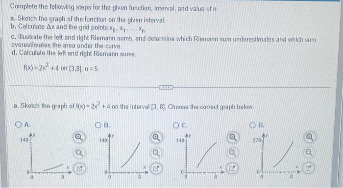 Solved Complete the following steps for the given function, | Chegg.com