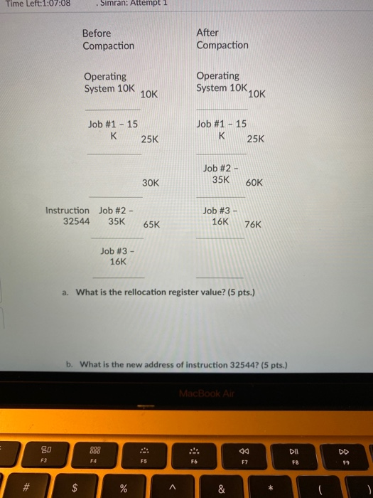 Solved Time Left:1:07:08 . Simran: Attempt 1 Before | Chegg.com