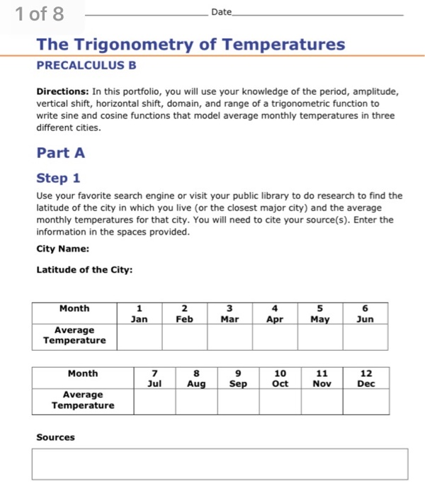 1 of 8 - _Date The Trigonometry of Temperatures | Chegg.com