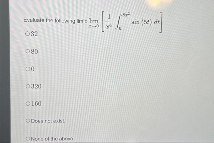 Solved Evaluate the following limit: | Chegg.com