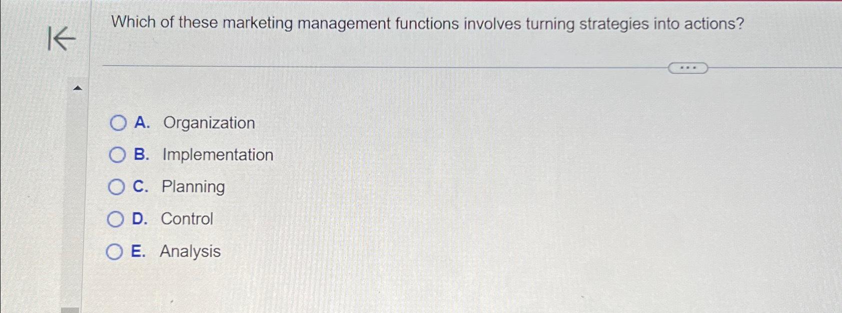Solved Which of these marketing management functions | Chegg.com