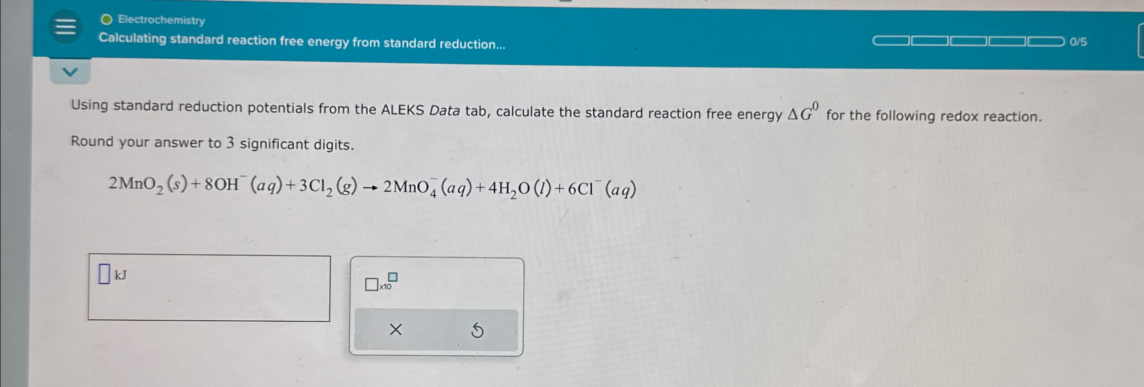 Solved ElectrochemistryCalculating standard reaction free | Chegg.com