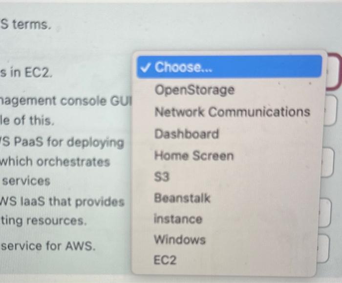 Solved Match the AWS terms. We launch this in EC2. The AWS | Chegg.com