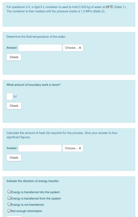 Solved For questions 2-5, a rigid 5 L container is used to | Chegg.com