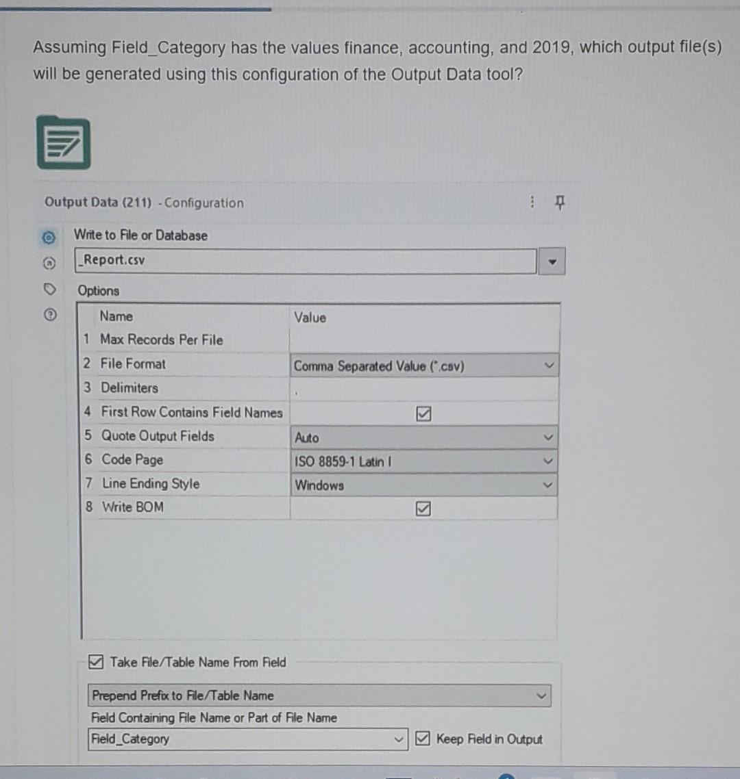 Solved Assuming Field_Category has the values finance, | Chegg.com