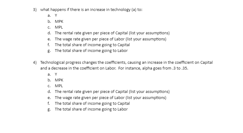Solved 1: what happens if there is an increase in technology | Chegg.com